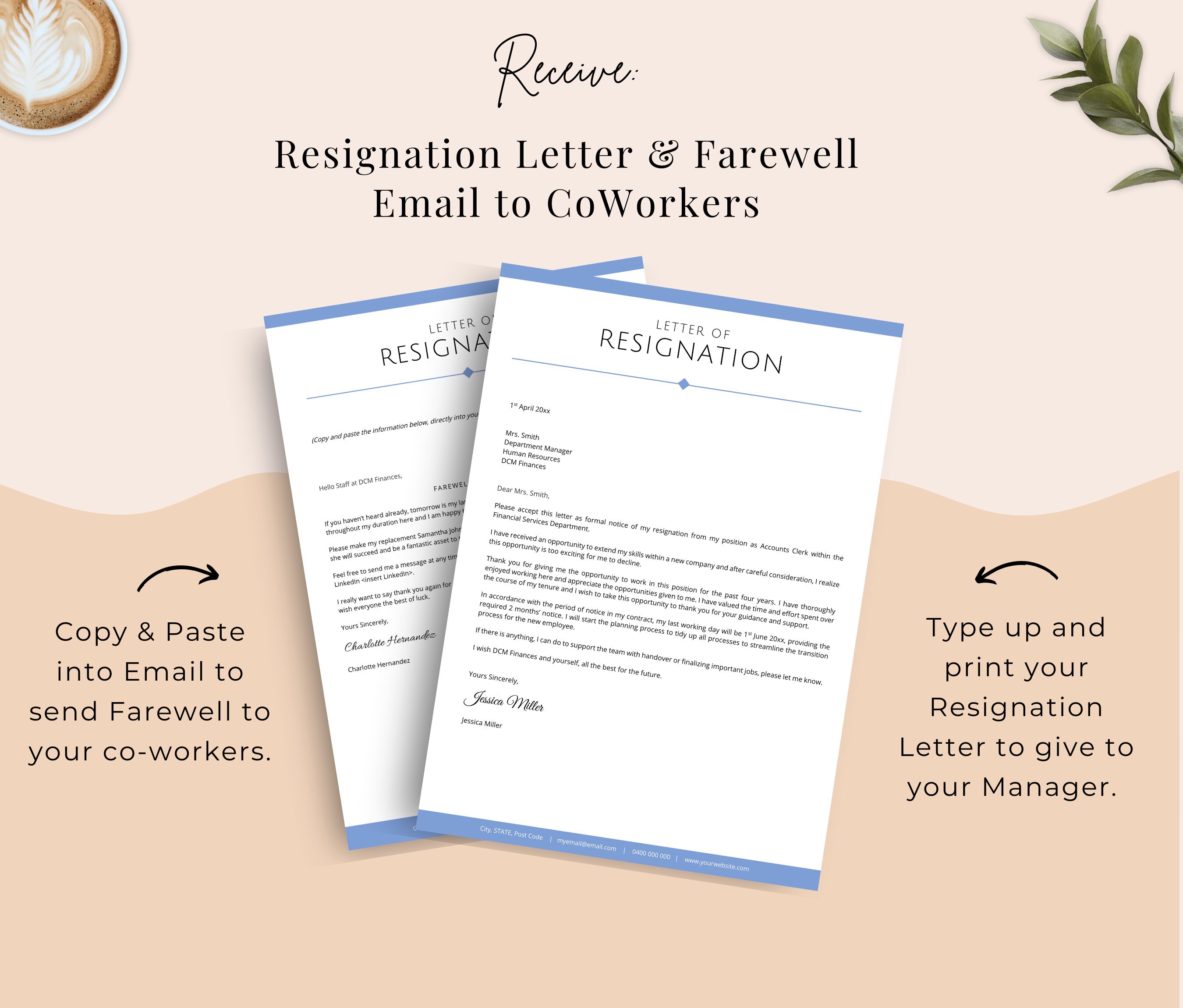 Letter of Resignation, Resignation Letter Template, Microsoft Word and ...
