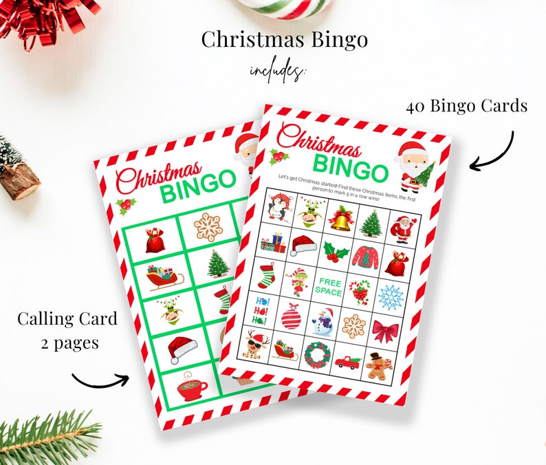 Christmas Bingo Cards, Holiday Bingo Game, Christmas Bingo Game, Winter ...