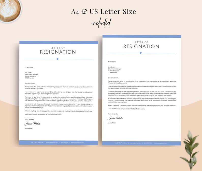 Letter of Resignation Template, Notice Letter, Resign Letter ...