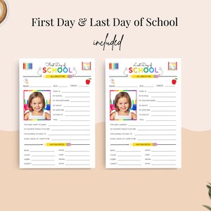First Day of School Printable, Back to School Questionnaire, Last Day ...