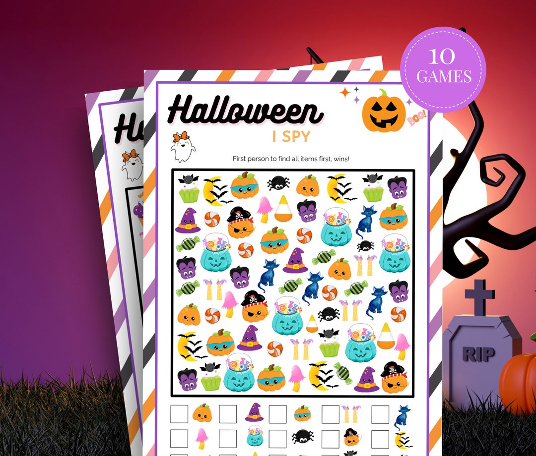 Halloween I Spy, Halloween Party Game, Printable Halloween Game ...