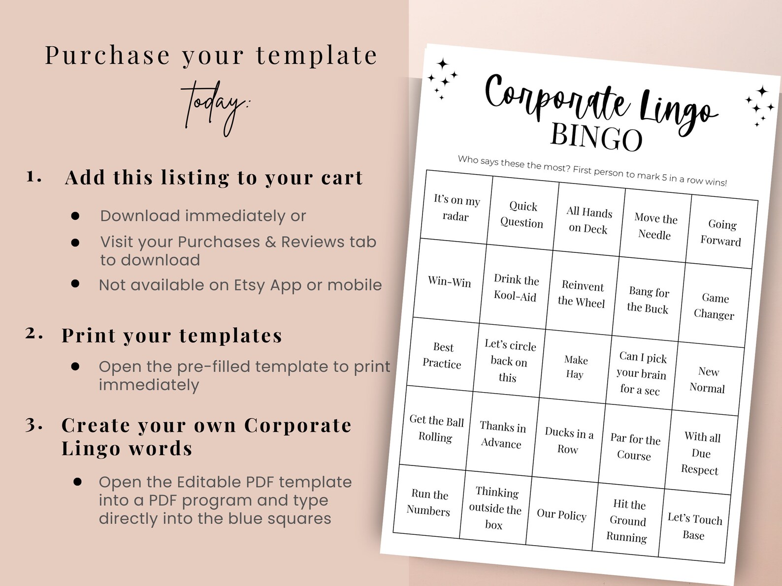 Editable Office Bingo, Employee Bingo, Office Party Games, Workplace ...