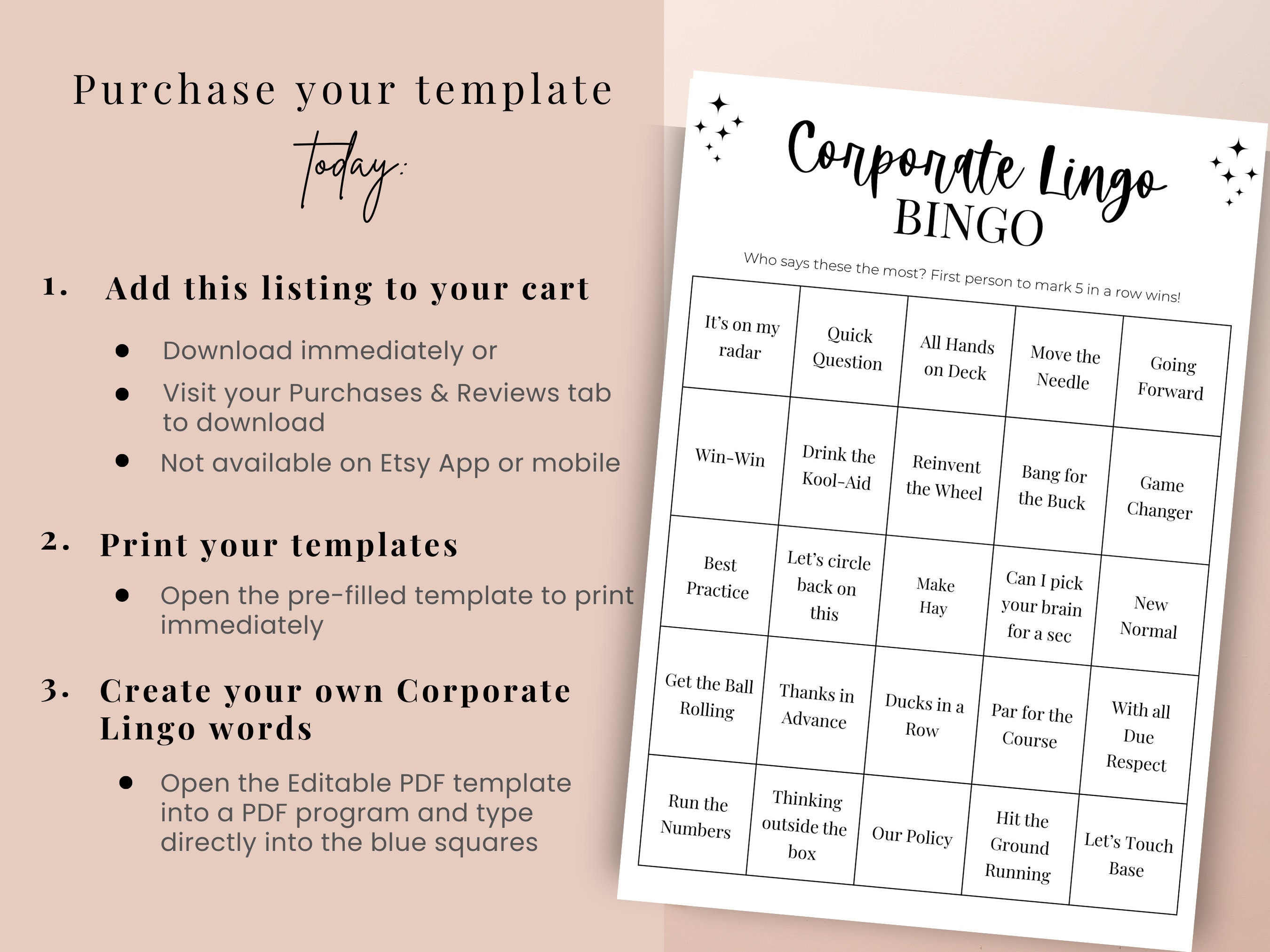 Editable Office Bingo, Employee Bingo, Office Party Games, Workplace ...