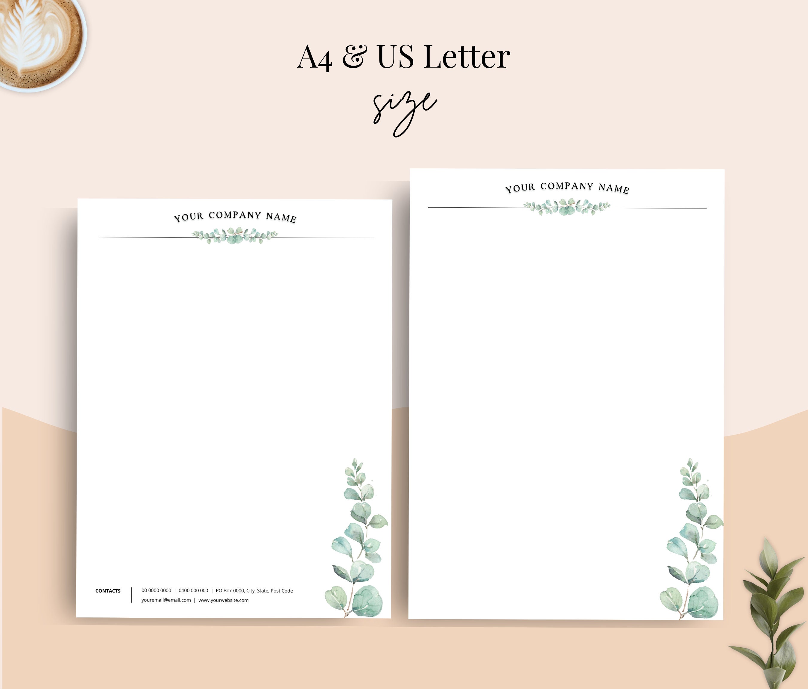 Floral Letterhead Template Word Editable, Business Letterhead ...