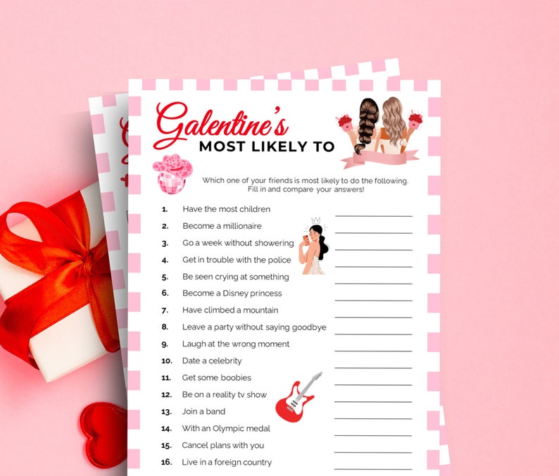 Galentine's Day Most Likely to Game, Valentine's Day Printable ...