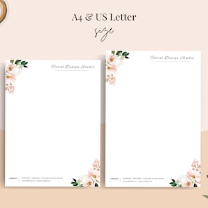 Floral Letterhead Template, Personal Letterhead for Word, Printable ...