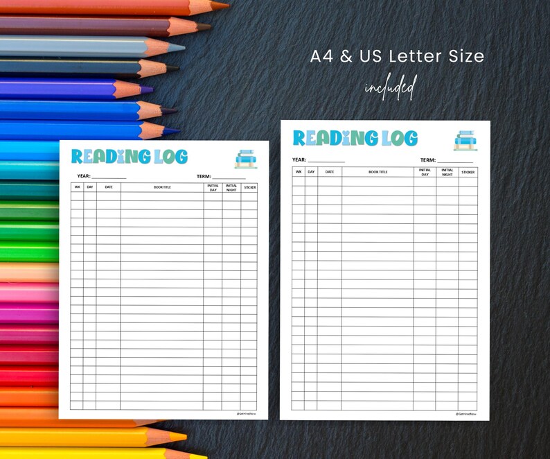 Reading Log for Homeschool, Printable Weekly Reading Log, Reading Log ...