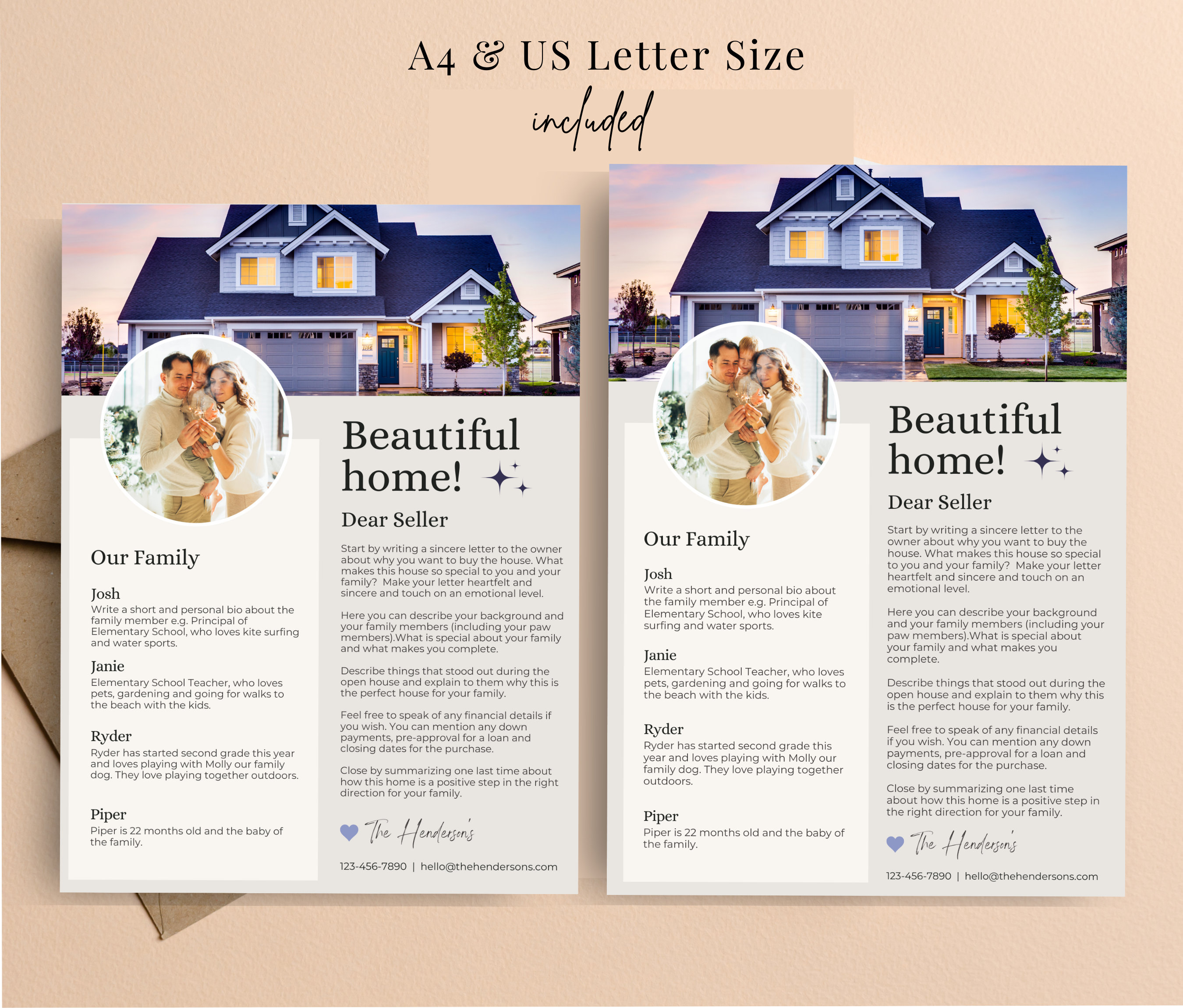 Home Offer Letter Template, Letter to Home Seller, Buying Home Realtor ...
