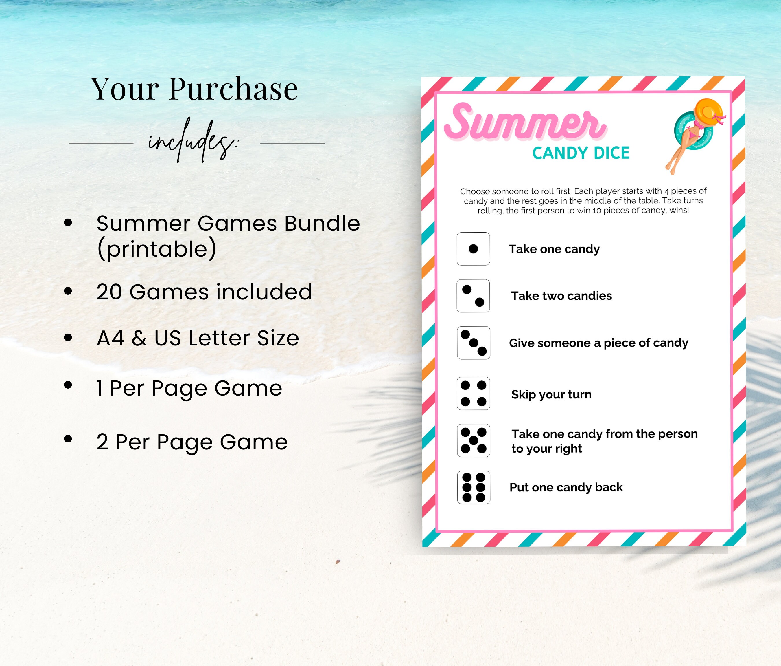 Summer Games Printable, Summer Games Bundle, Pool Party Games, Summer ...