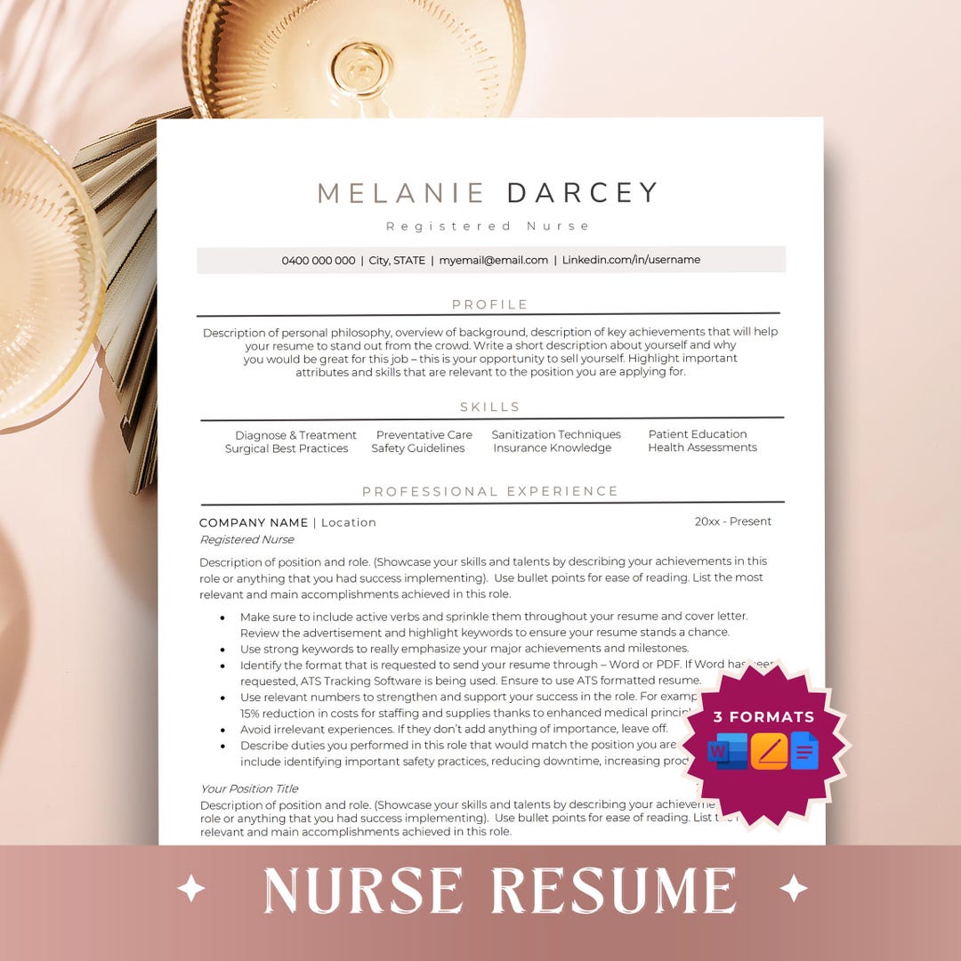 ATS Nurse Resume, Nursing Resume Template, New Grad RN Resume Template ...