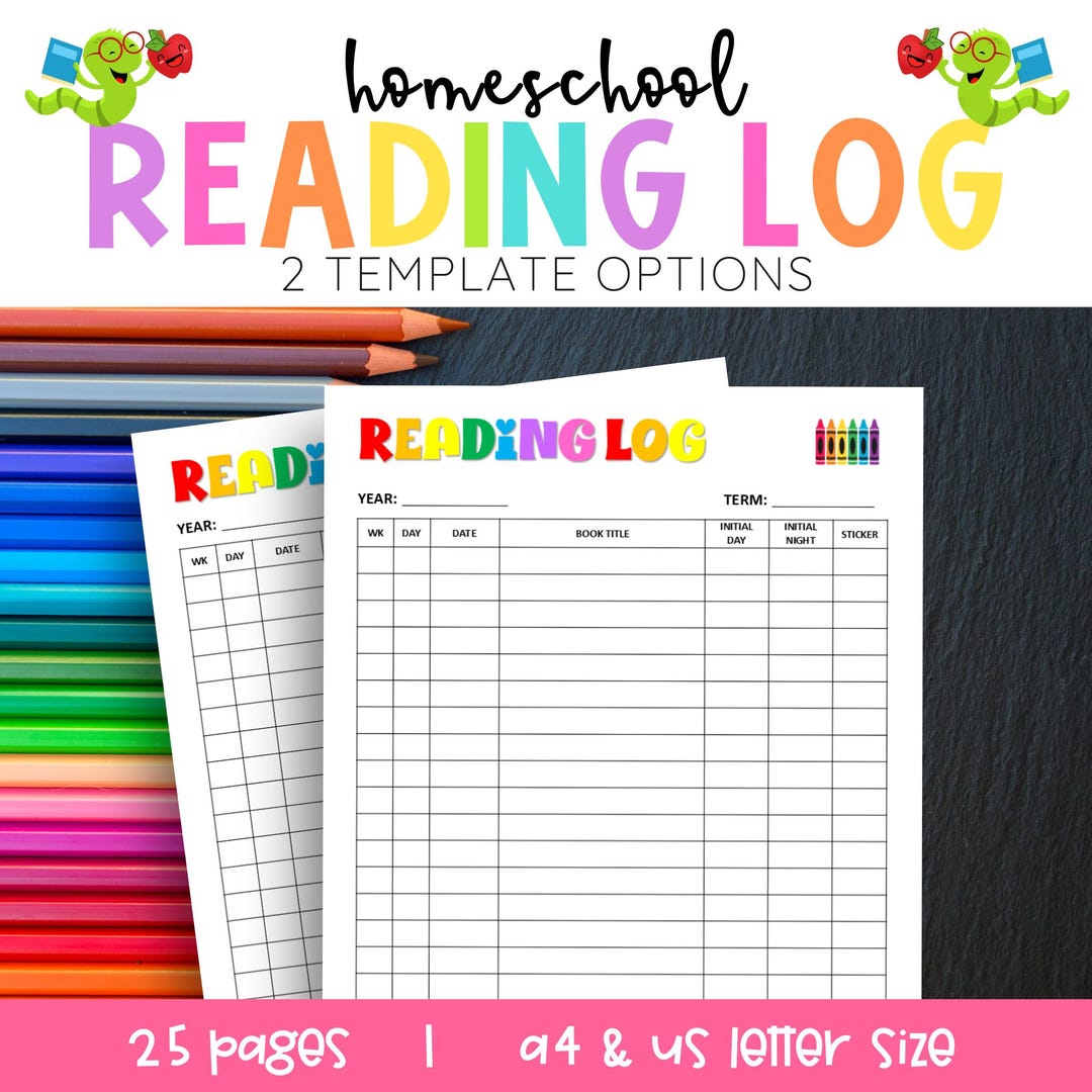 Kids Reading Tracker, Printable Reading Log, Homeschool Reading Log ...