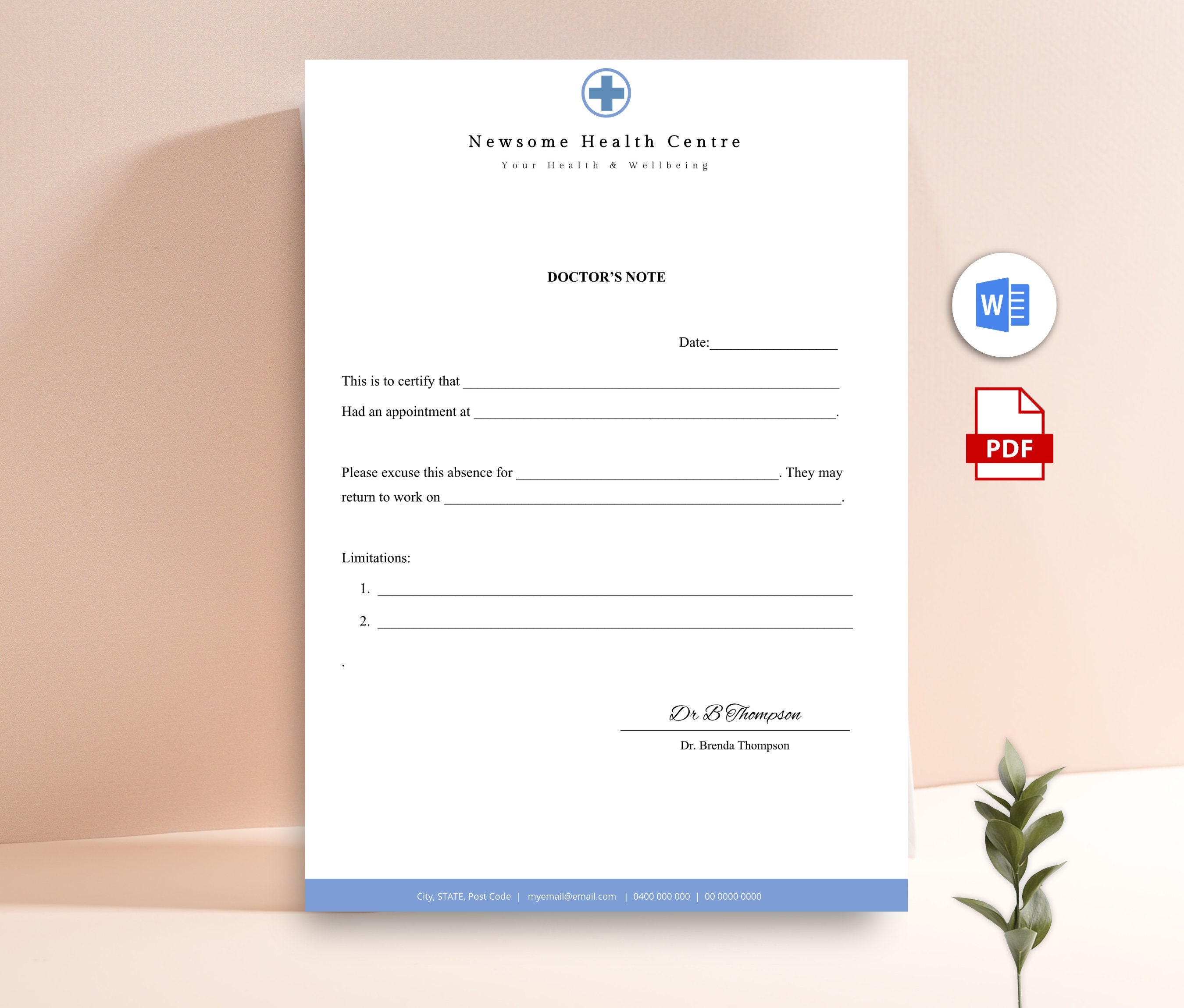 Doctors Excuse for Work, Doctors Note, Doctors Excuse, Medical Office ...