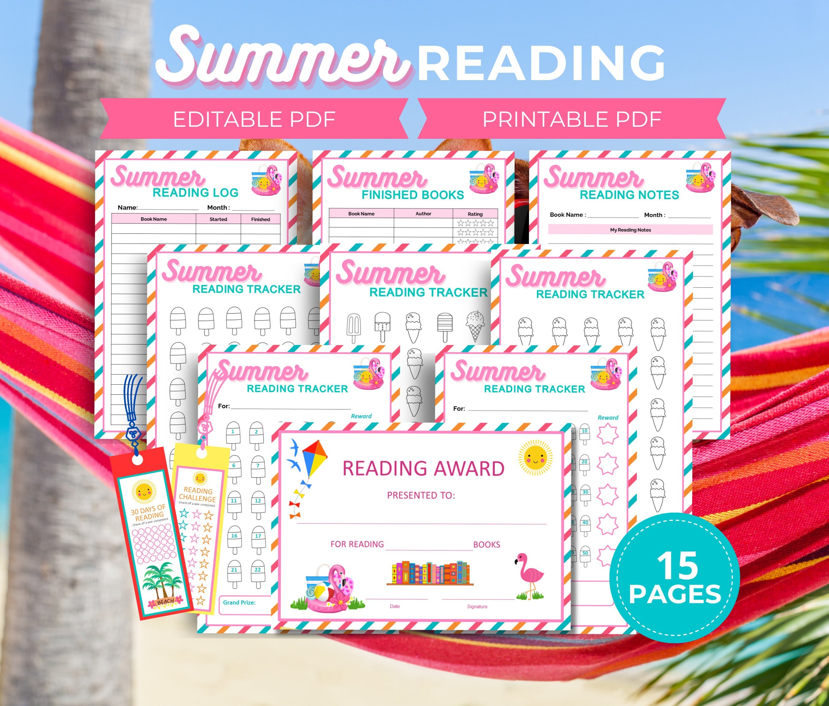 Summer Reading Chart, Printable Book Tracker, Summer Reading Challenge ...
