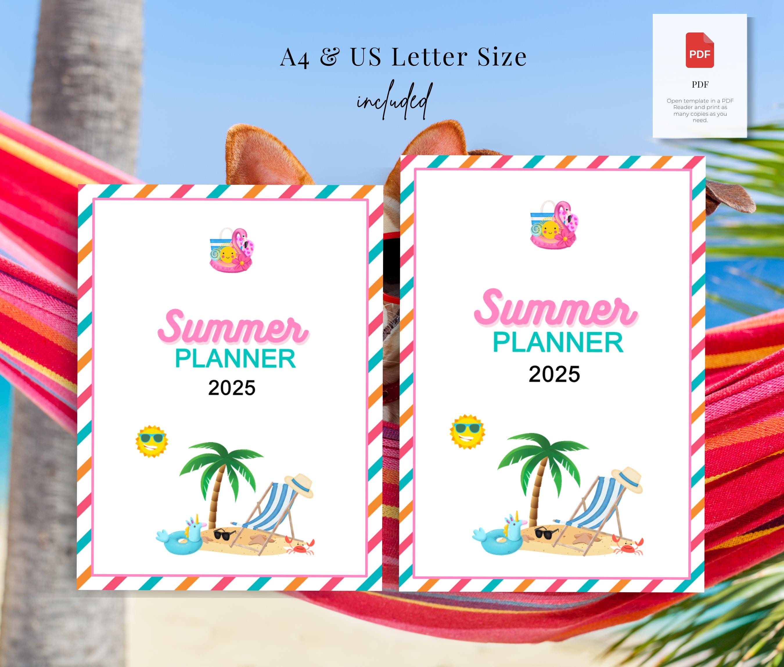 Summer Planner 2025, Editable Printable Summer Planner Template, Kids ...