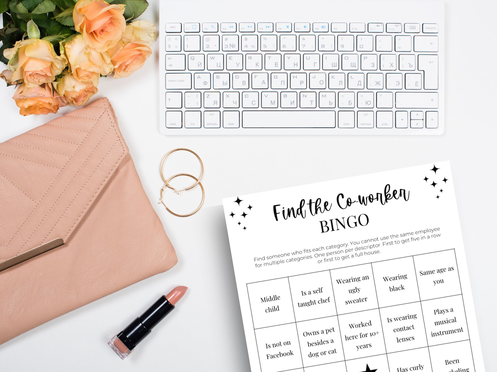 Employee Bingo, Find the Co-worker Bingo, Editable Bingo Card Template ...