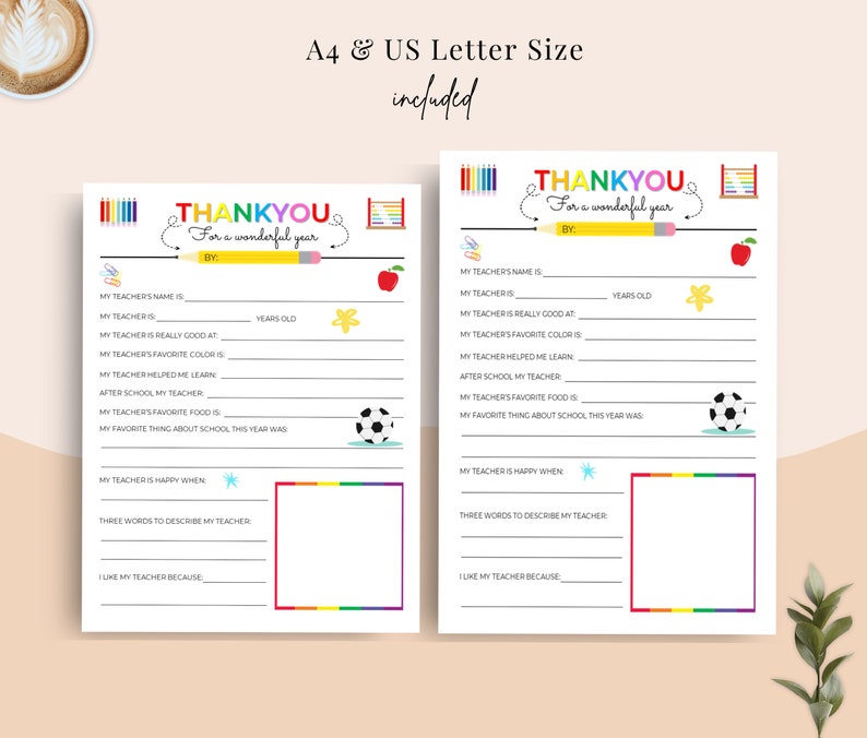 All About My Teacher Printable, Teacher Appreciation Week Template ...