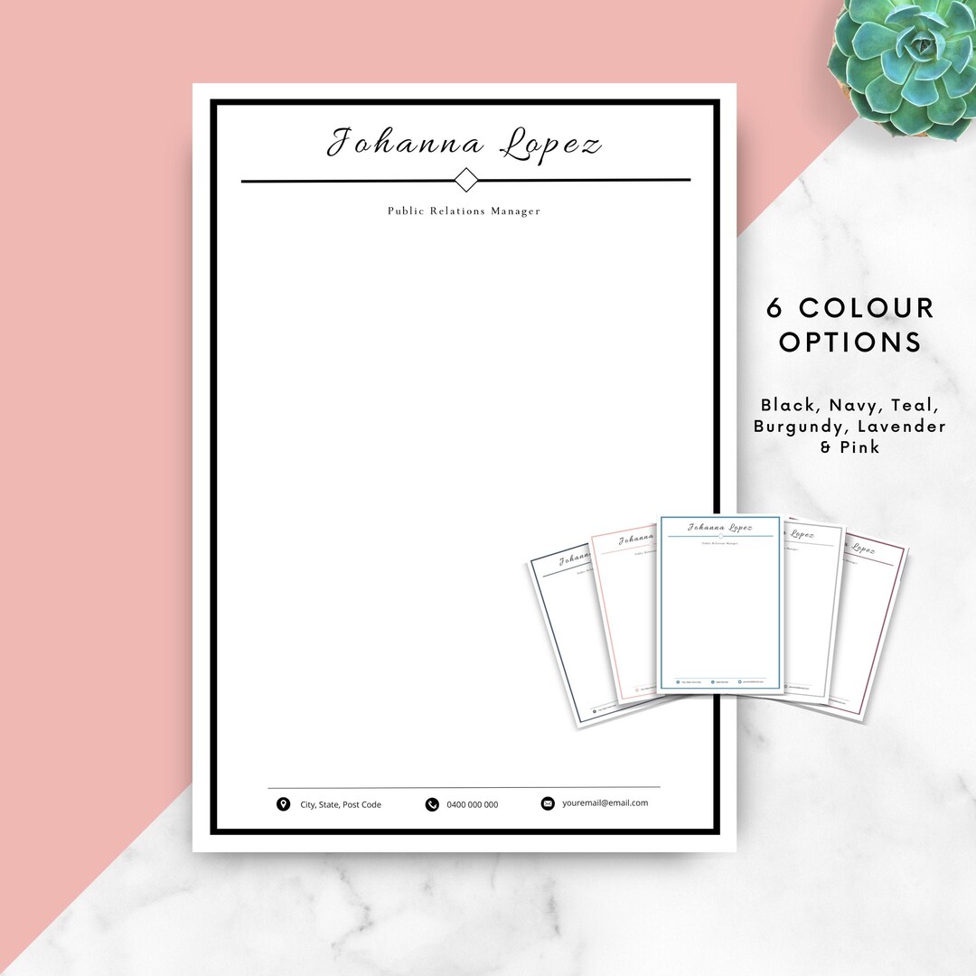 Letter Head Template Modern Letterhead Professional - Etsy Australia