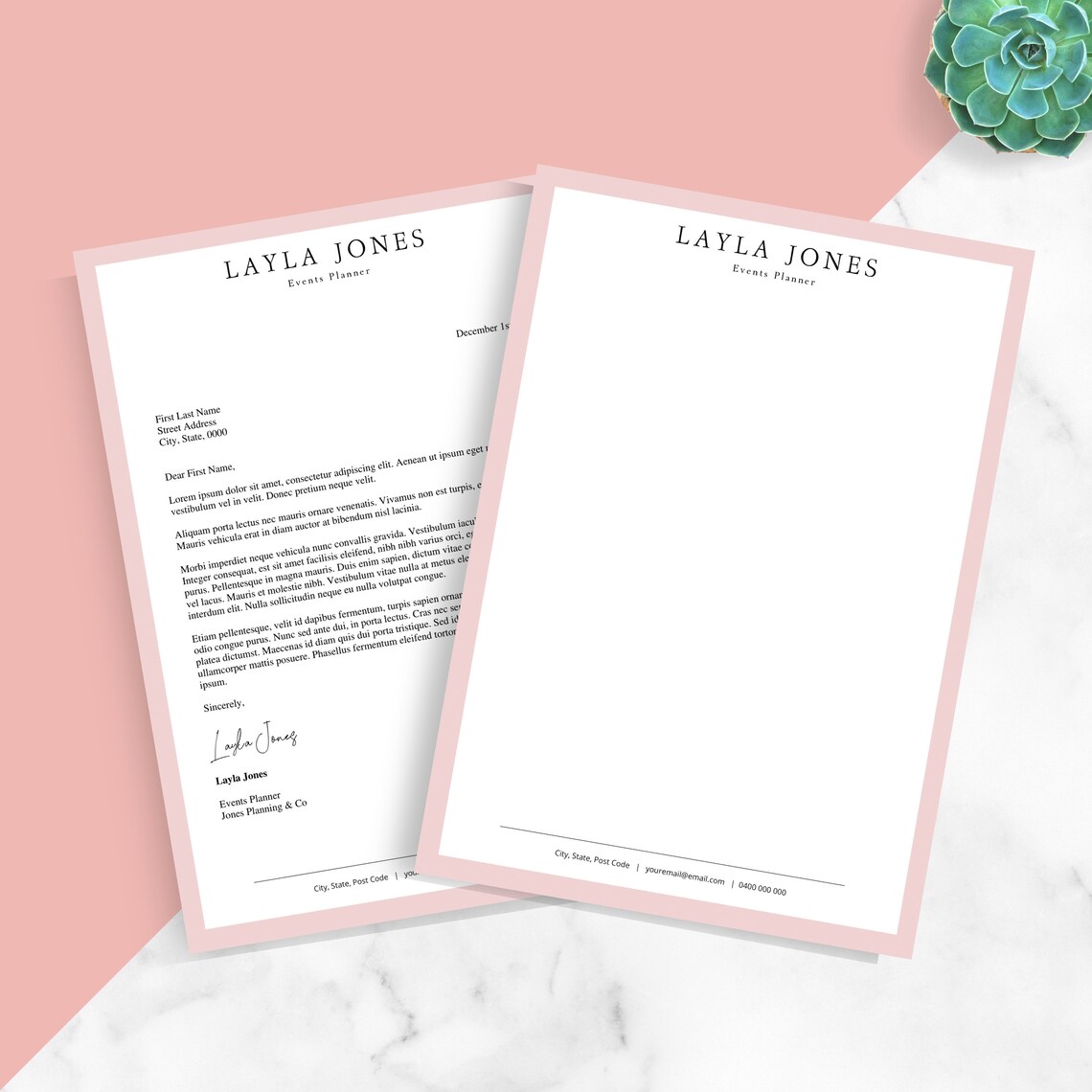 Letterhead Template for Word Business Letterhead Corporate - Etsy