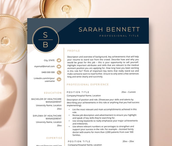 Resume Template / CV Template Cover Letter for Word 3 Page Pack Instant ...
