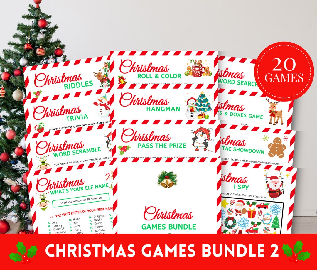 Christmas Game Bundle Christmas Printable Games for Kids, Christmas ...