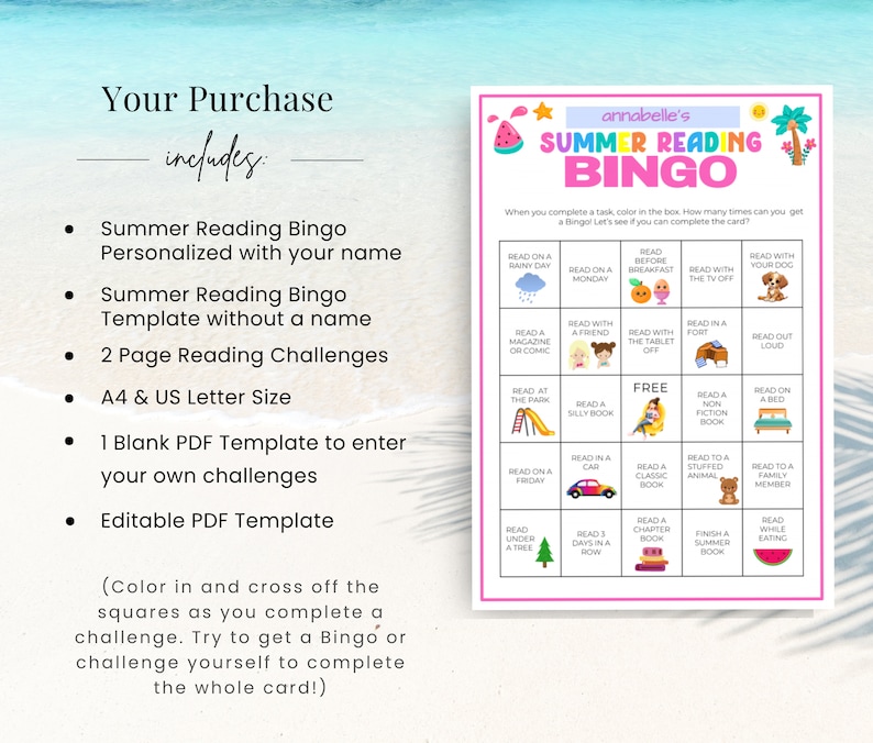 Kids Reading Bingo, Summer Reading Challenge, Summer Reading Bingo ...