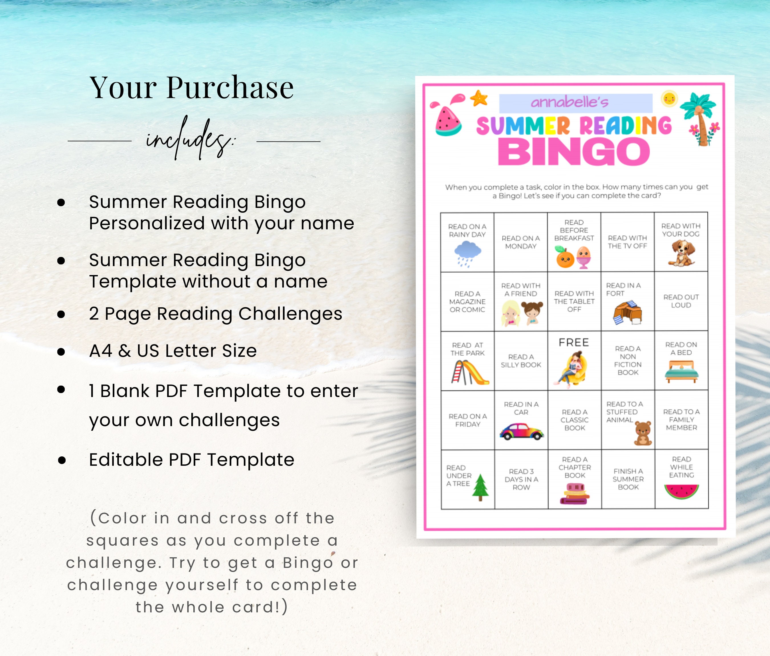 Kids Reading Bingo, Summer Reading Challenge, Summer Reading Bingo ...