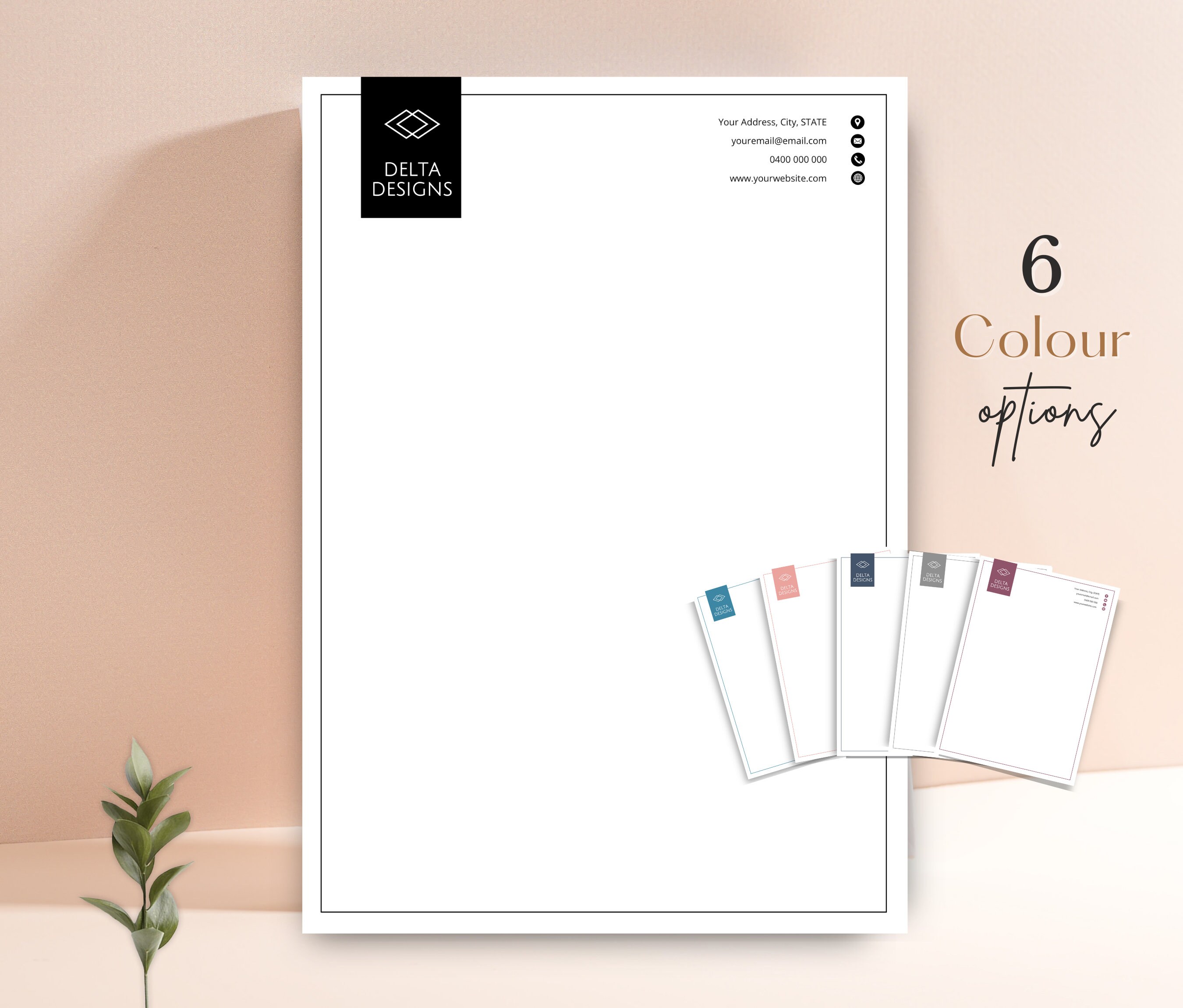 Business Letterhead Letterhead Template Word Editable Clean - Etsy