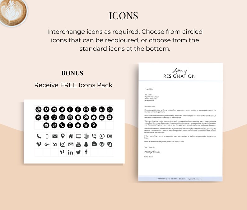 Resignation Letter Template, Resignation Template, Microsoft Word ...