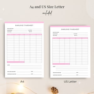 Timesheet Template, Employee Timesheet, Printable Work Schedule ...
