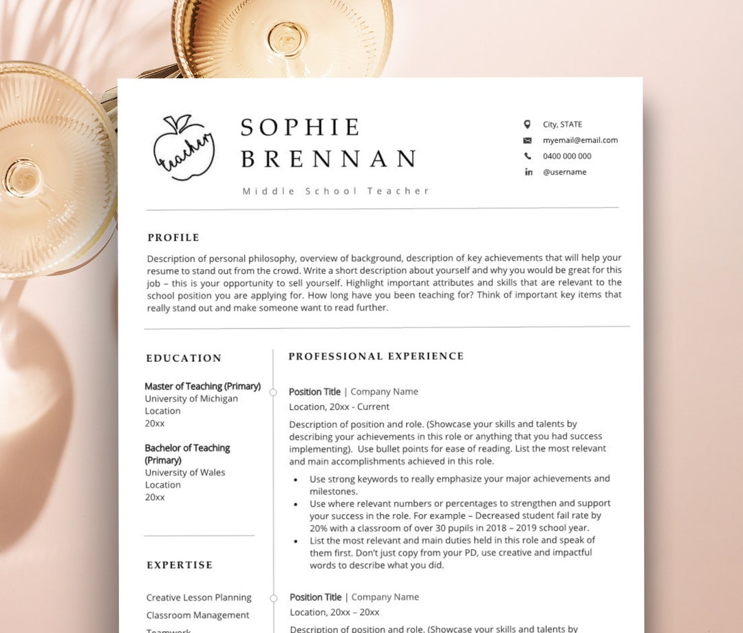 Teacher Resume Google Docs, Teacher Resume Template, Elementary Teacher ...