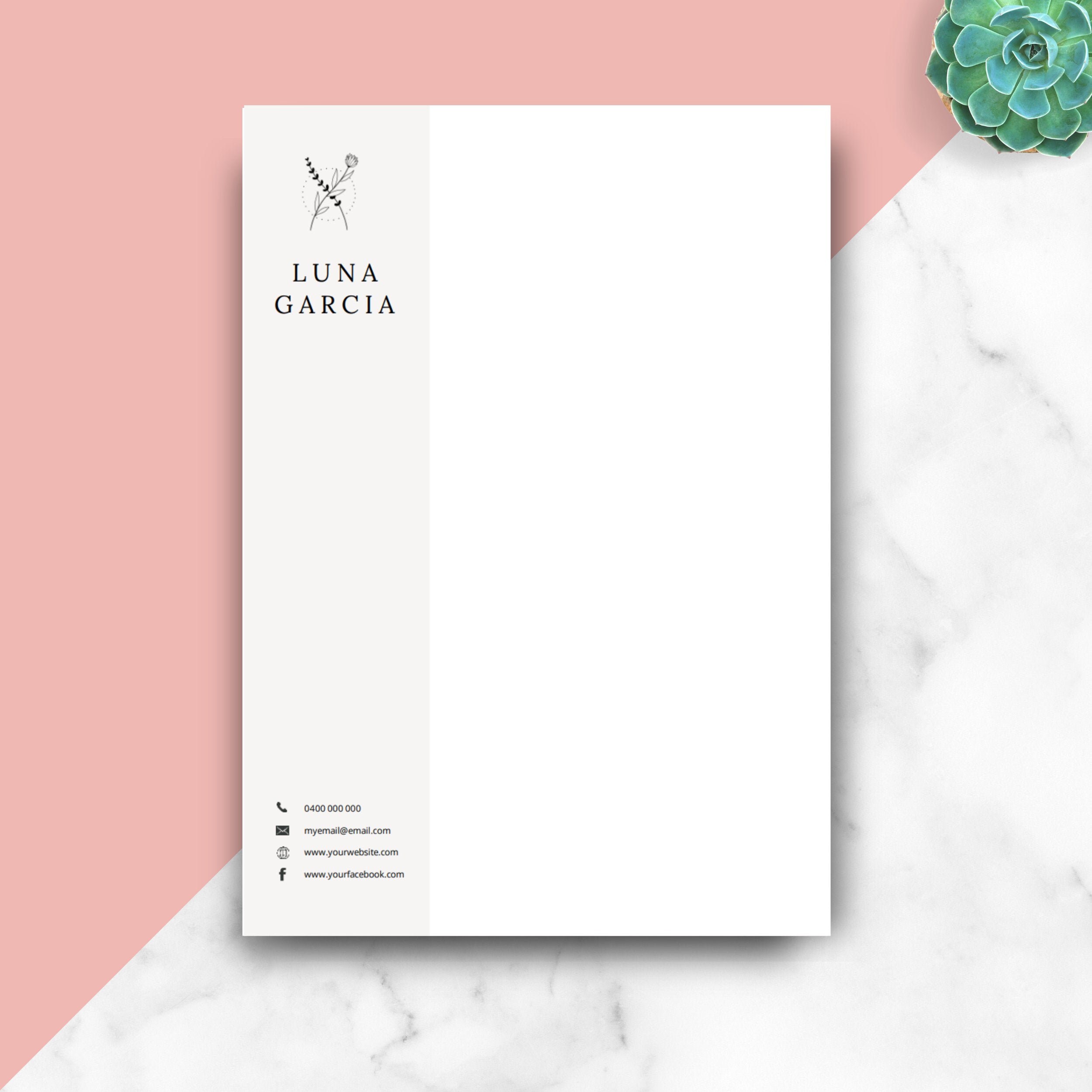 Letterhead Template Business Letterhead Letterhead Design - Etsy