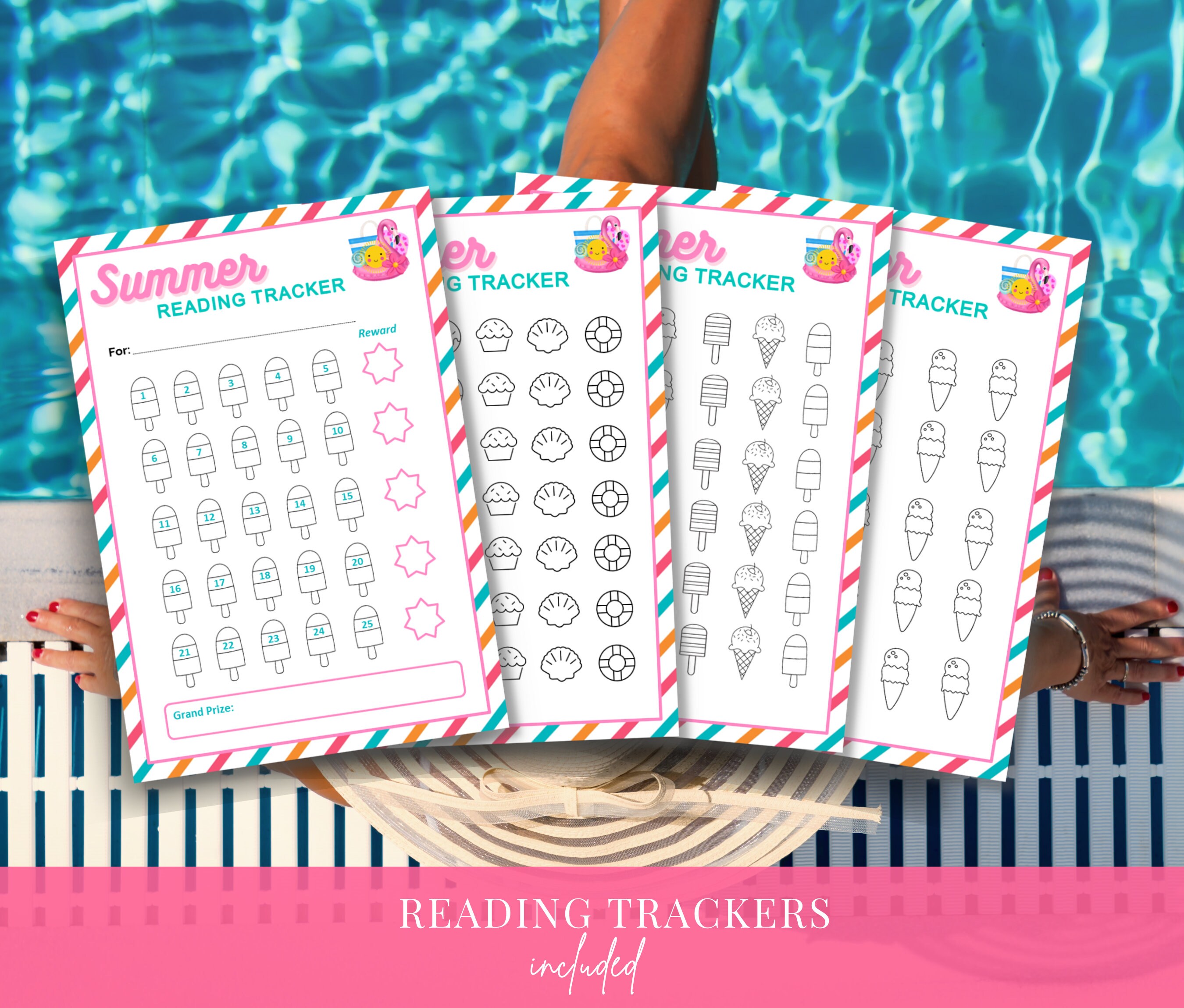 Summer Reading Tracker for Kids, Book Tracker, Summer Reading Challenge ...