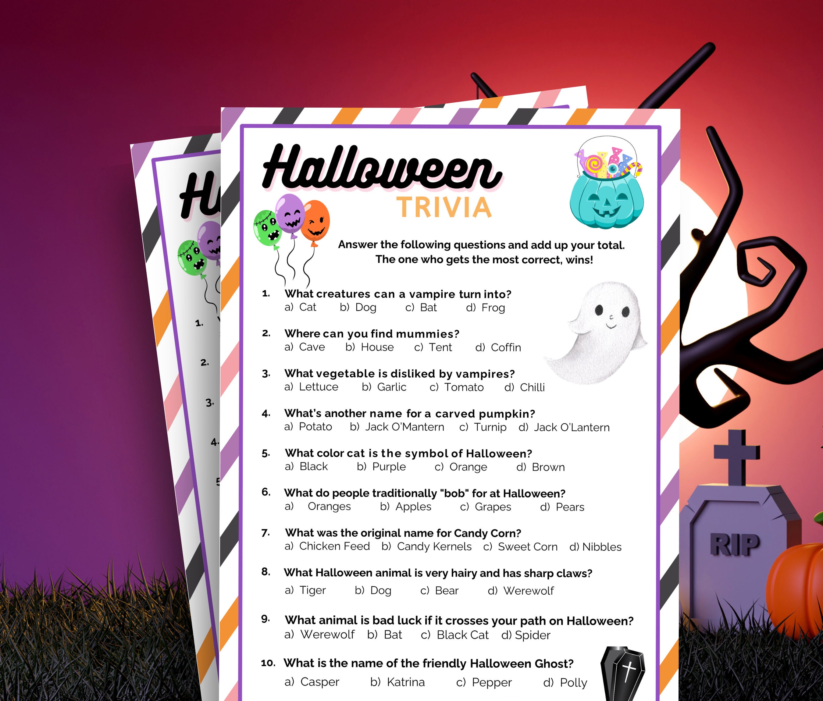 Halloween Trivia for Kids, Halloween Activities Printable, Halloween ...