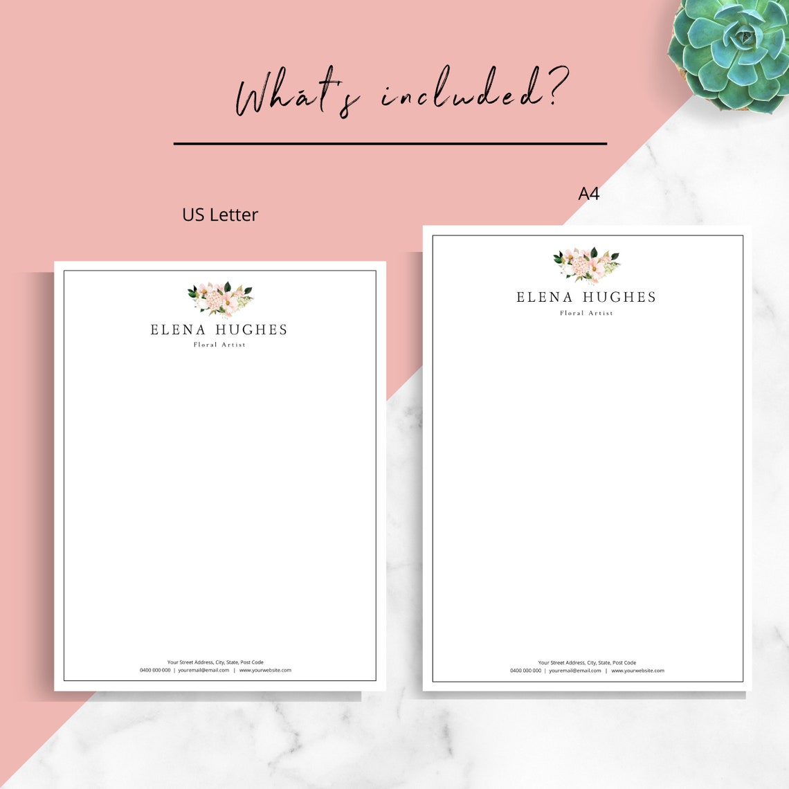 Elegant Letterhead Corporate Letterhead Letterhead Template - Etsy