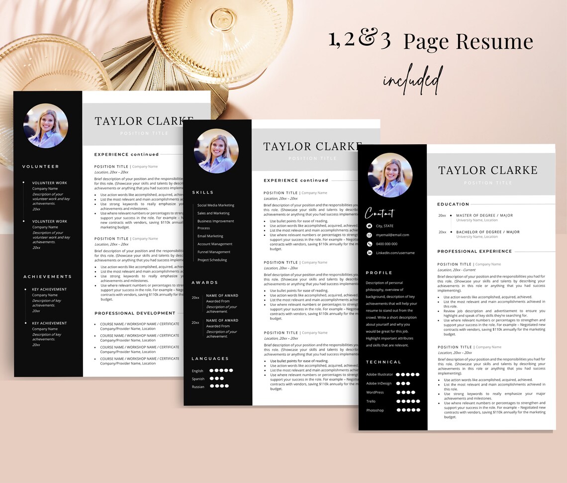 Modern Resume Template for a Mac, Professional Resume Template With ...