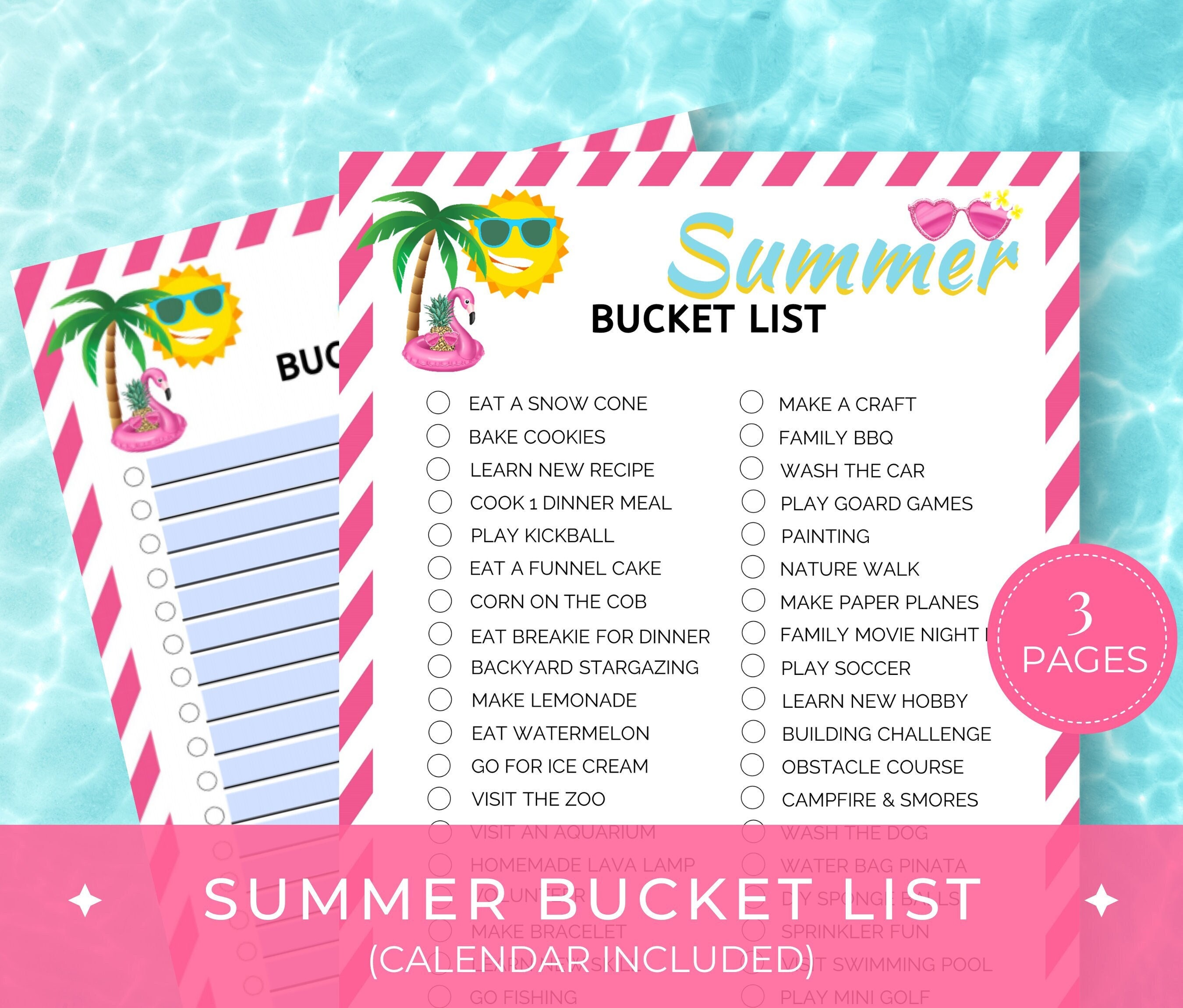Summer Bucket List Printable Summer to Do List, Fun Summer Activity ...