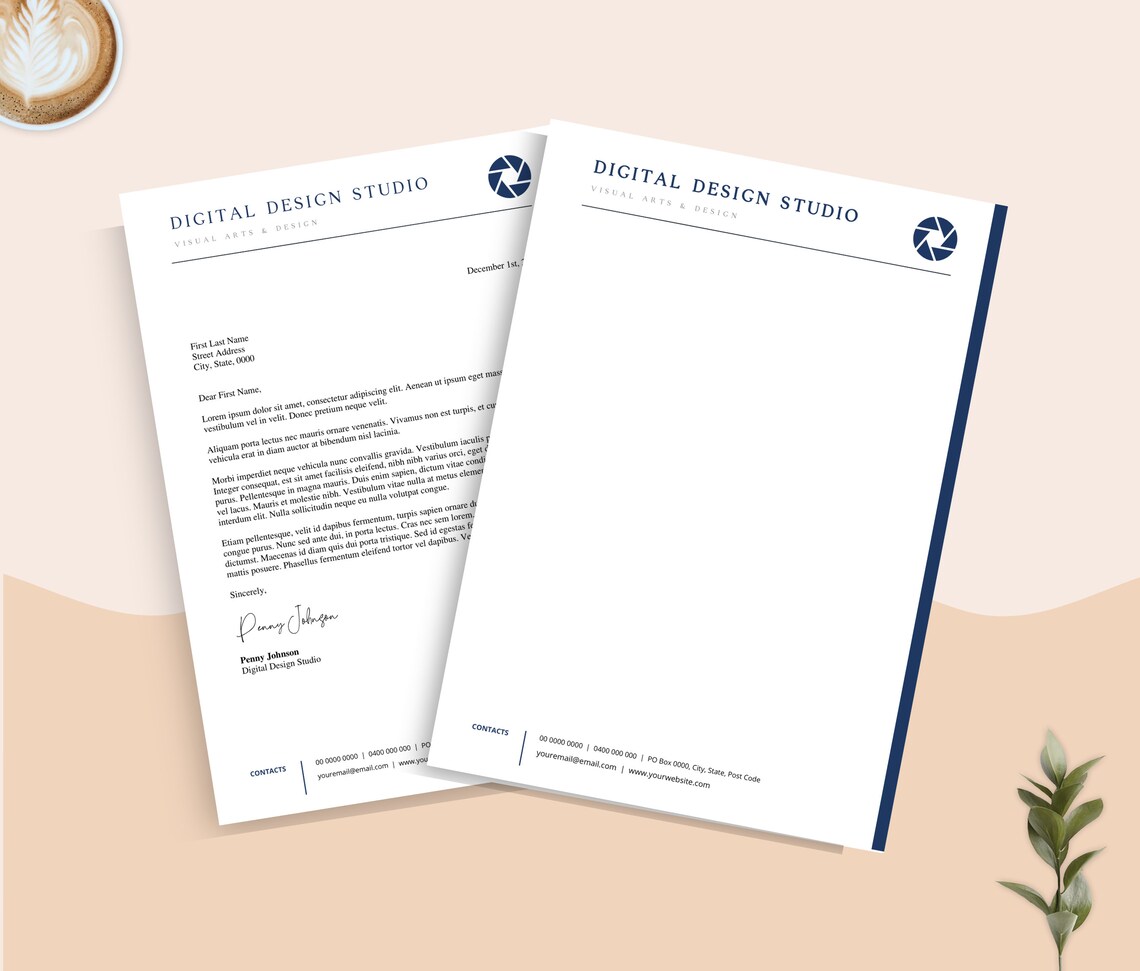 Digital Letterhead Personal Letterhead Template Business - Etsy Australia