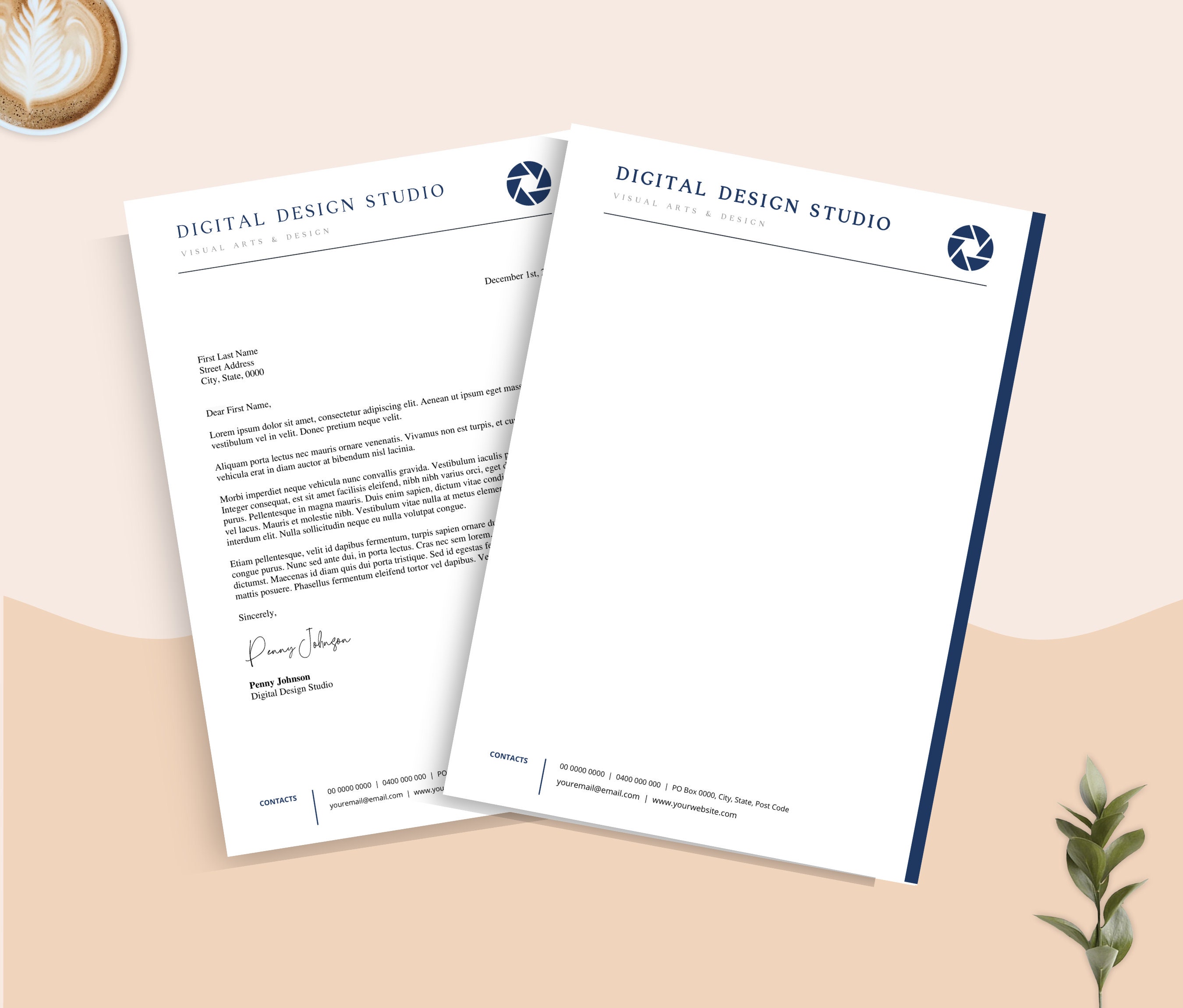 Digital Letterhead, Personal Letterhead Template, Business Letterhead ...