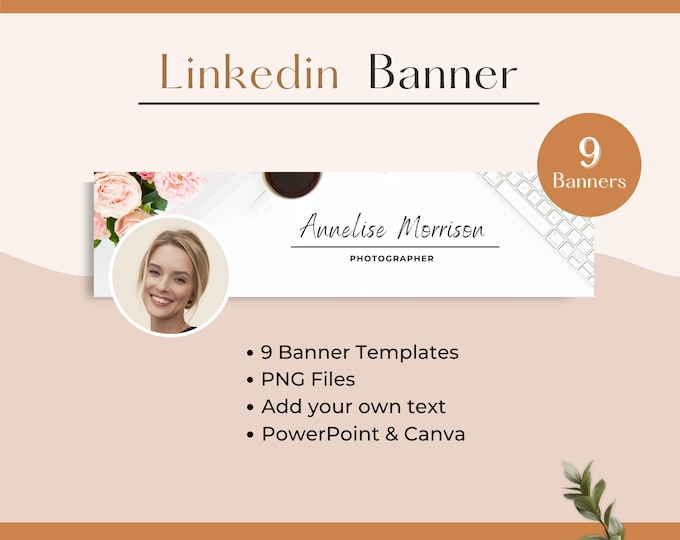 Linkedin Banner, Cozy Linkedin Background, Beige Botanical Linkedin ...