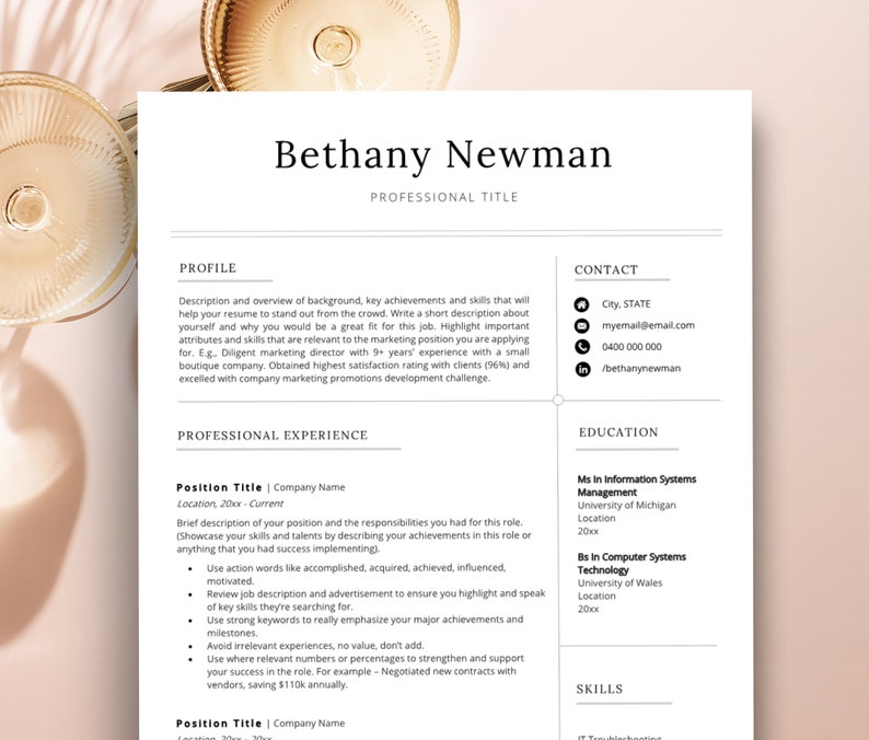 2025 Resume Template, Google Docs Resume Template, Simple Resume ...
