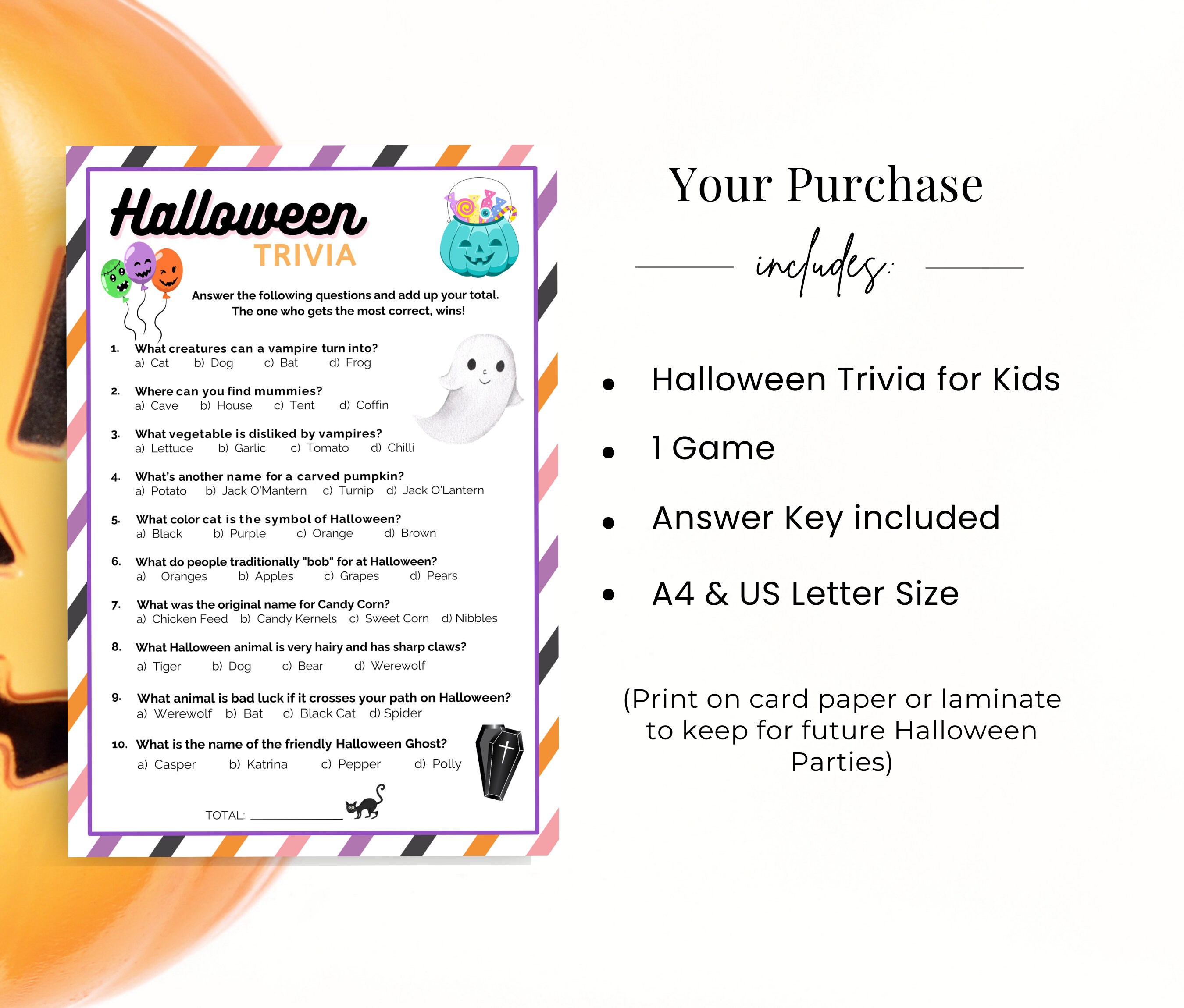 Halloween Trivia for Kids, Halloween Activities Printable, Halloween ...