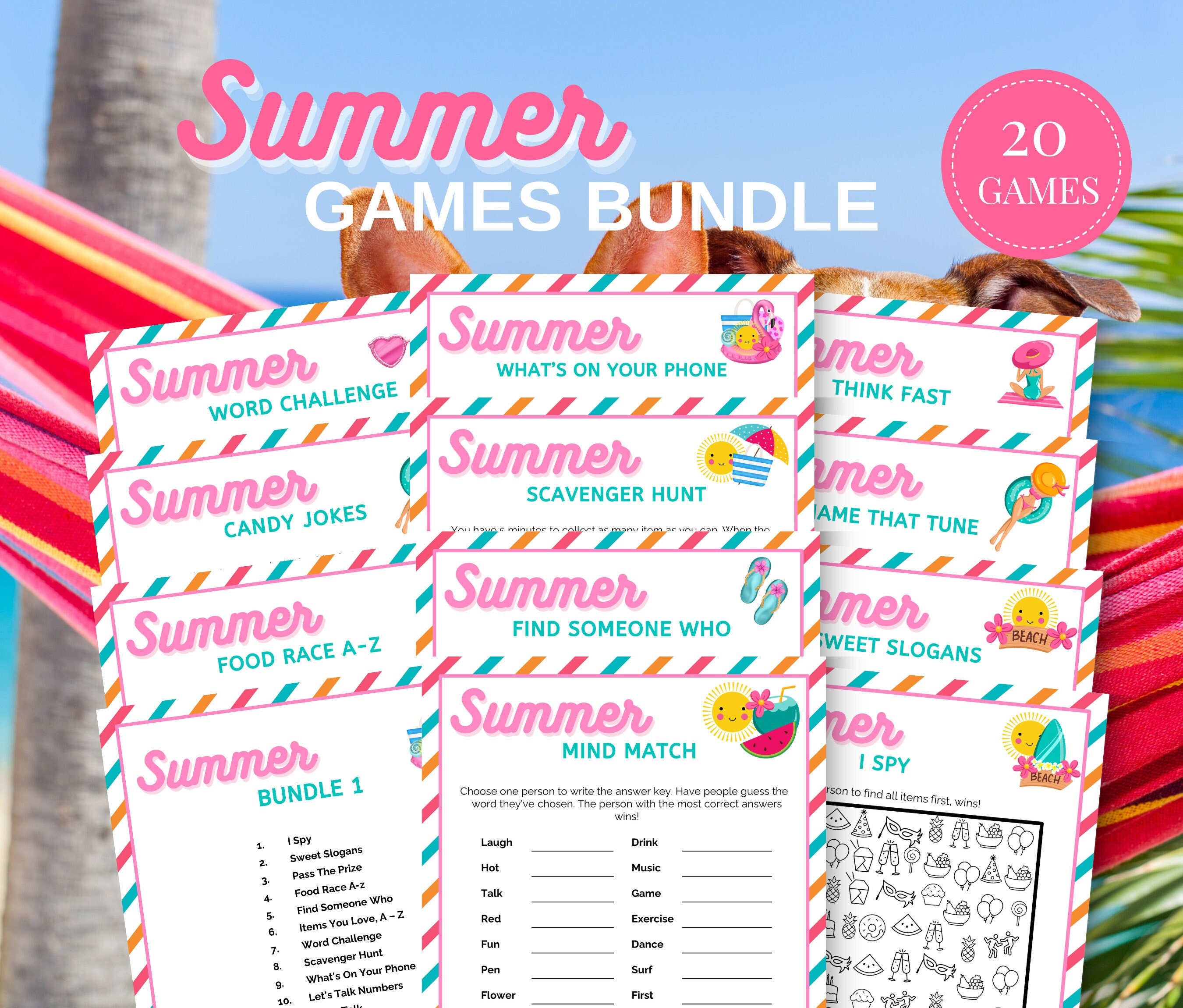 Summer Games Bundle Summer Games for Kids, Printable Summer Games Printable Summer Acitivity ...
