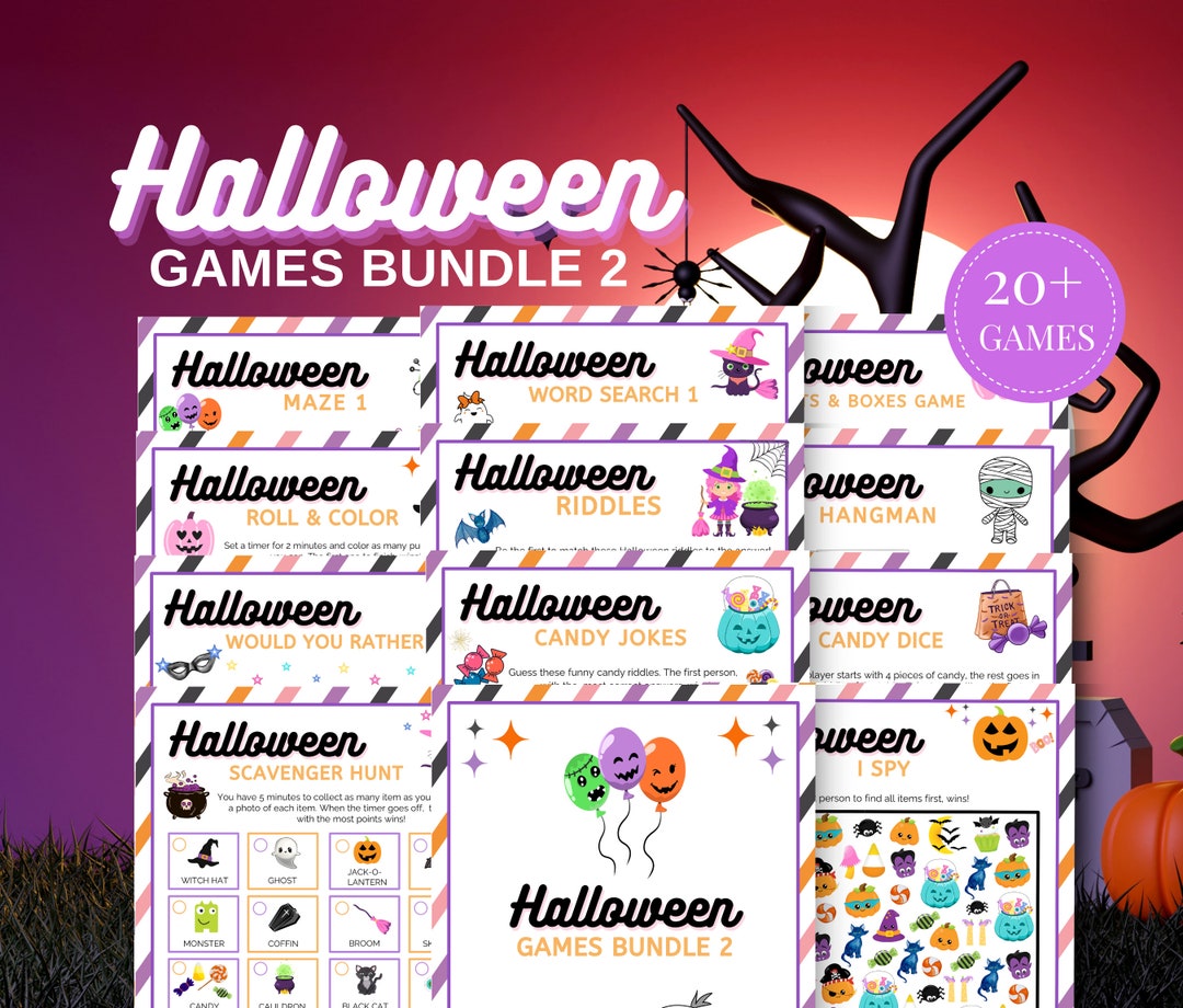 Halloween Games Bundle, Halloween Games for Teens, Printable Halloween ...