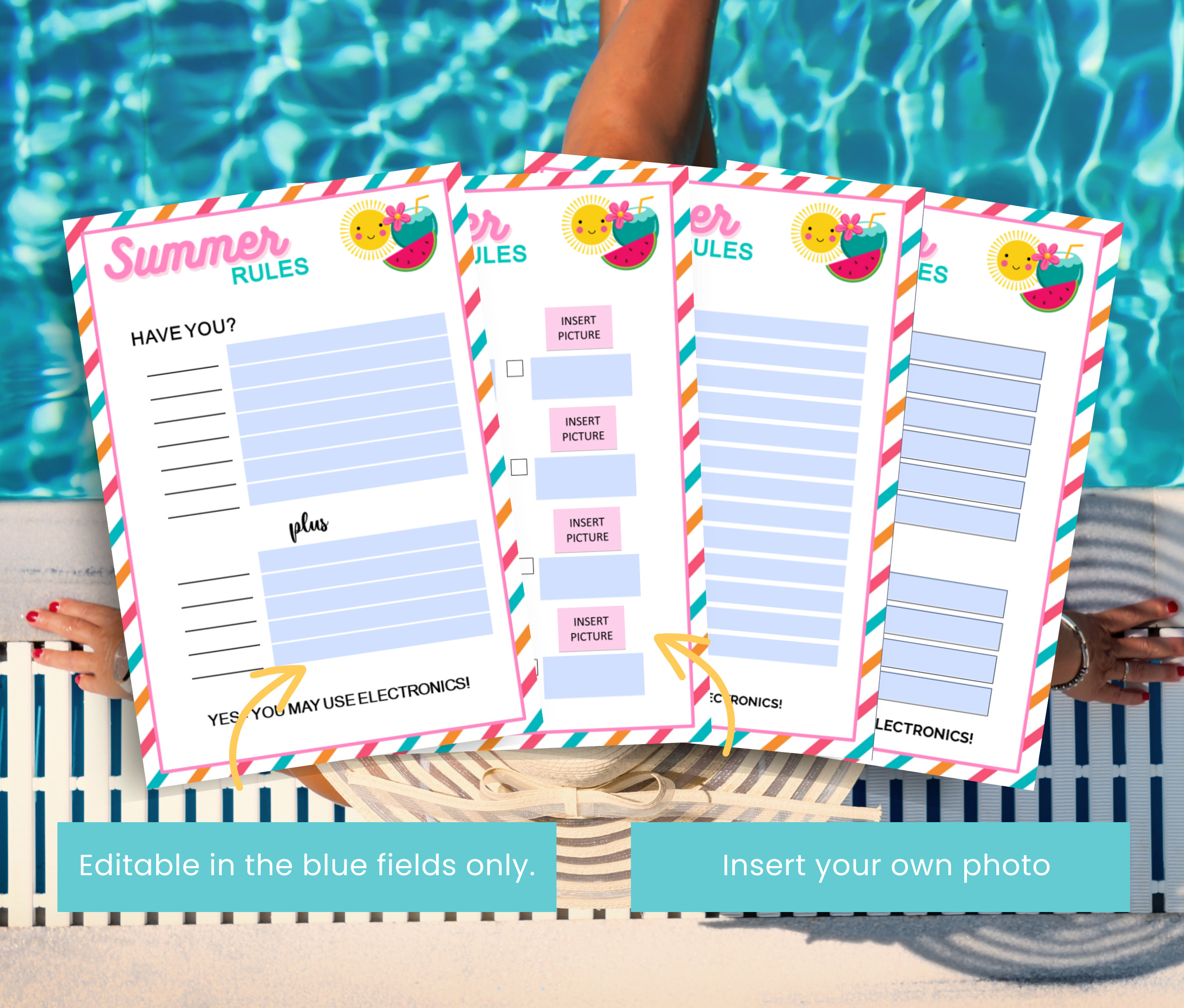 Editable Summer Rules for Kids, Printable Summer Rules, Daily Routine ...
