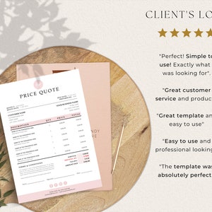 Quote Template, Editable Quotation Template, Quote Form, Small Business ...