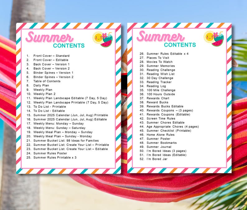 Summer Planner 2025, Editable Printable Summer Planner Template, Kids ...