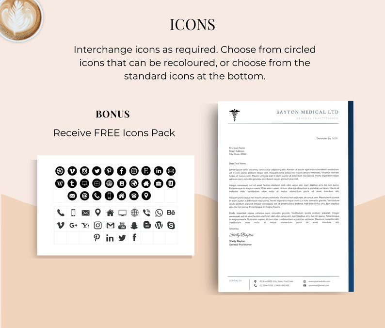 Nurse Letterhead, Nurse Stationary Letterhead Template Word, Business ...