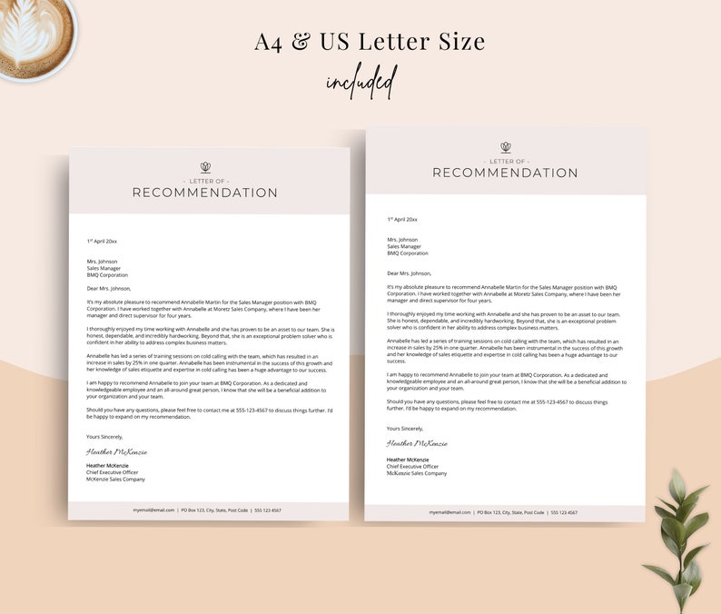 Recommendation Letter Template, Letter of Recommendation Template ...