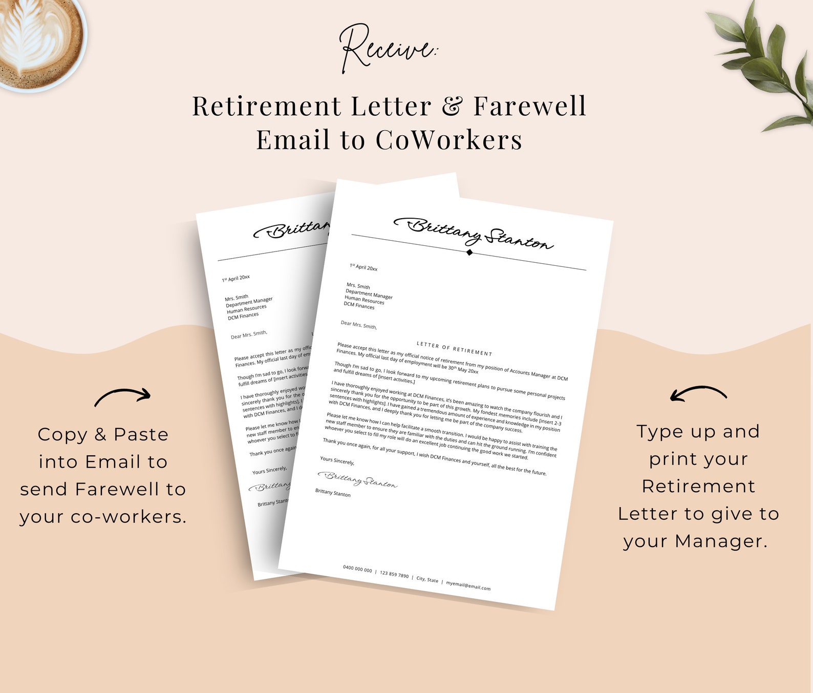 Letter of Retirement, Retirement Template MS Word Template, Sample ...
