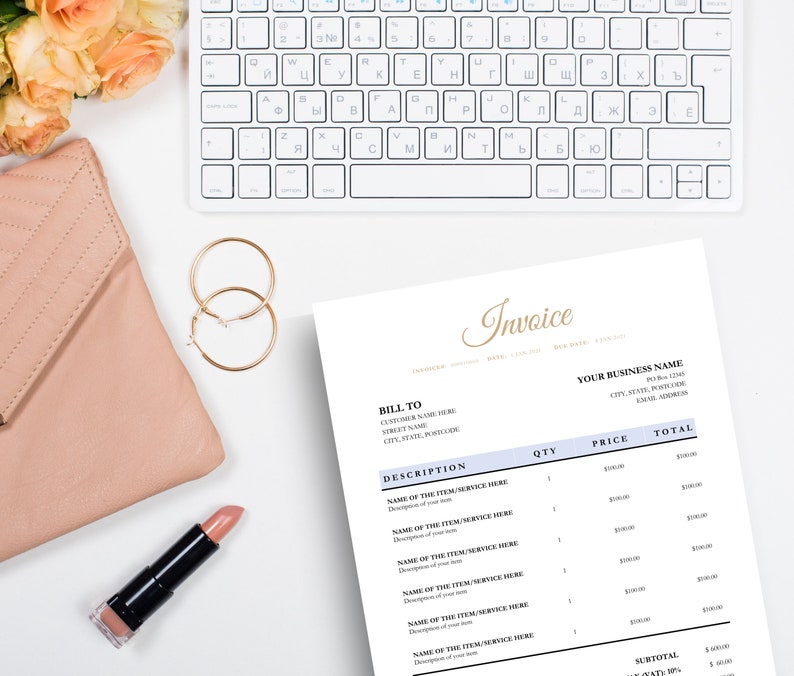 Digital Invoice Template Invoice Template for Small Business - Etsy